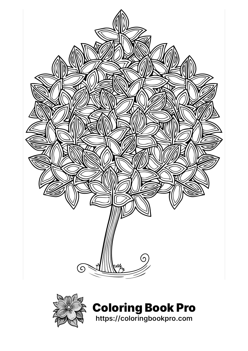 A black and white image of a tree with leaves | trees_plants_89 | Trees ...