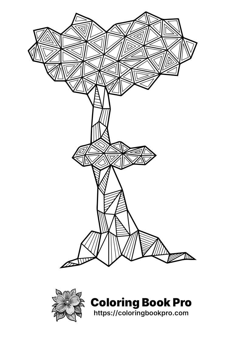 A stylized tree made up of triangles | trees_plants_90 | Trees and ...