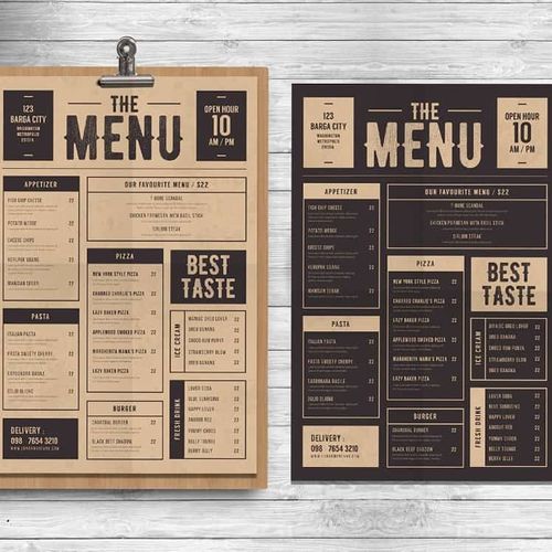 Flat Menus - Colour Graphics