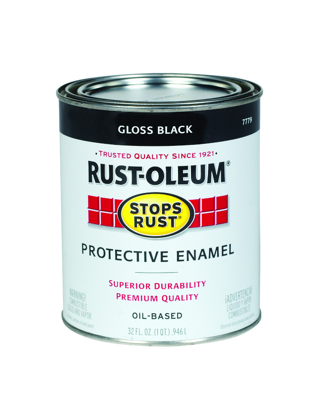Stops Rust Quart Gloss Black Enamel Paint Rust Preventative | Do it ...