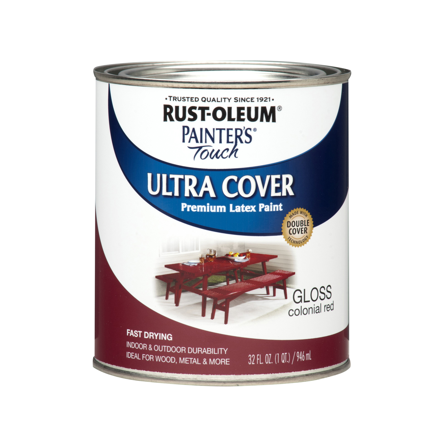 Painter's Touch Ultra Cover Premium Latex Paint, Colonial Red, 1 Quart ...