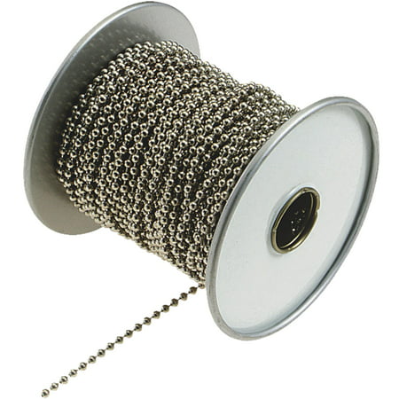 HARDWARE INTER #6 100 Ft. Nickel Finished Stainless Steel Ball Chain ...