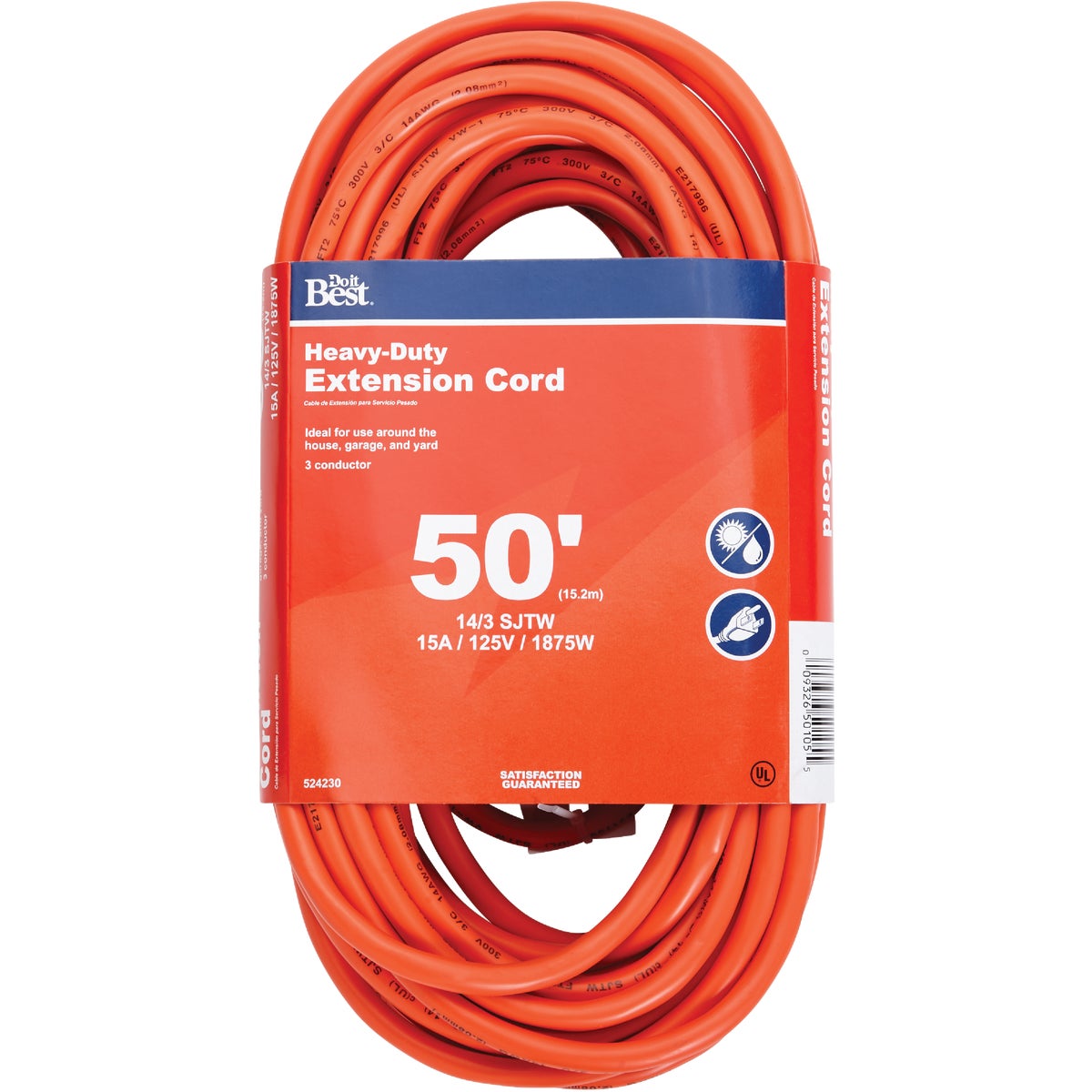 Do it Best 50 Ft. 14/3 Heavy-duty Outdoor Extension Cord - Ul Listed ...