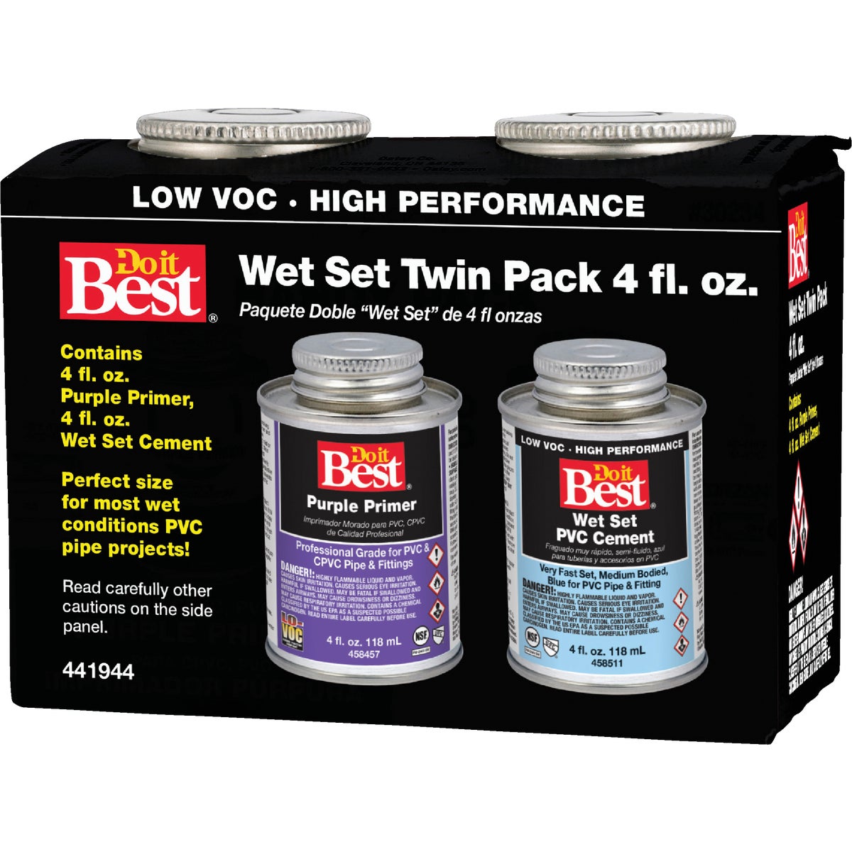 Do it Best Wet Set Purple Primer and PVC Cement Kit, (2) 4 Oz. Cans ...