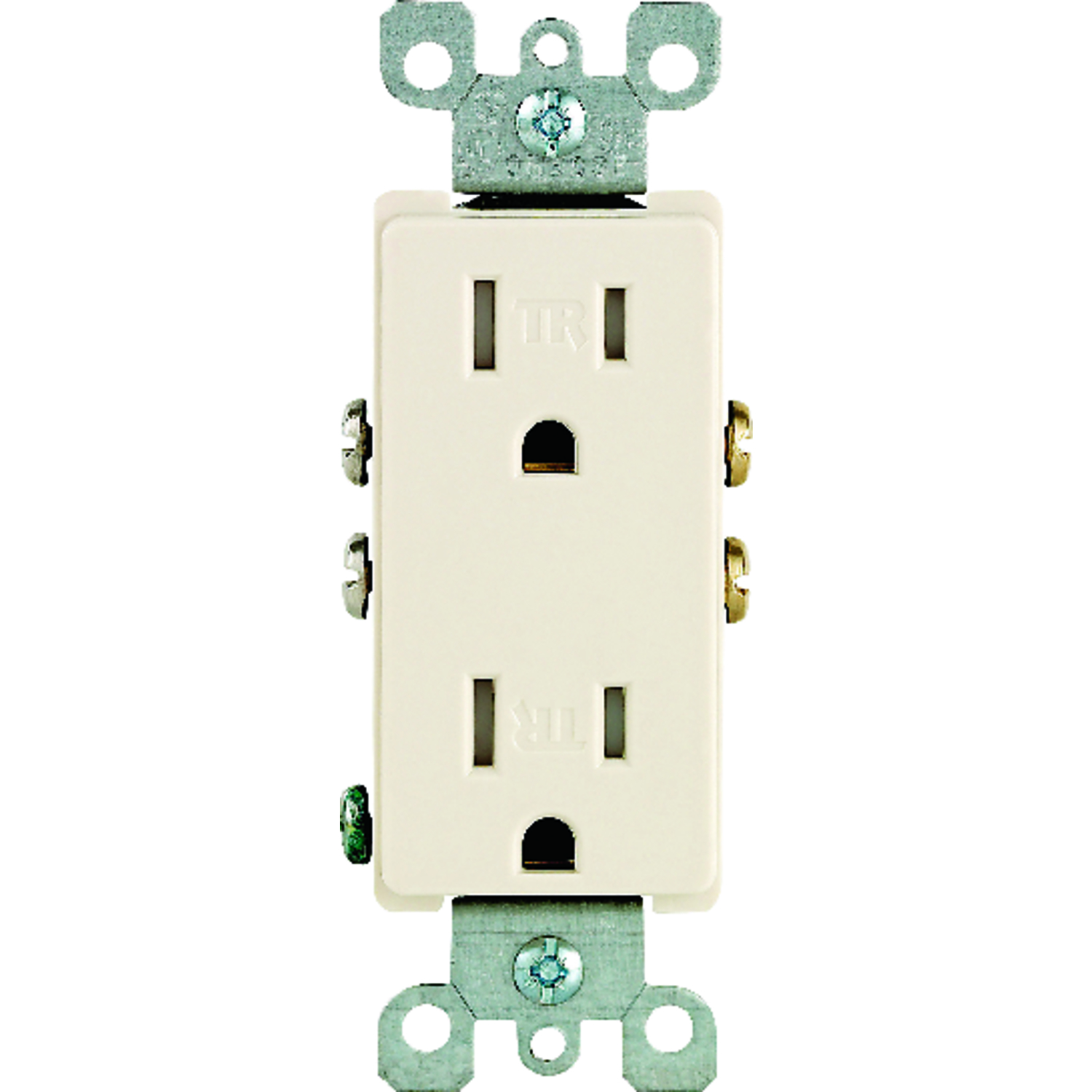 Leviton Decora 15A Light Almond Tamper Resistant 5-15R Duplex Outlet ...