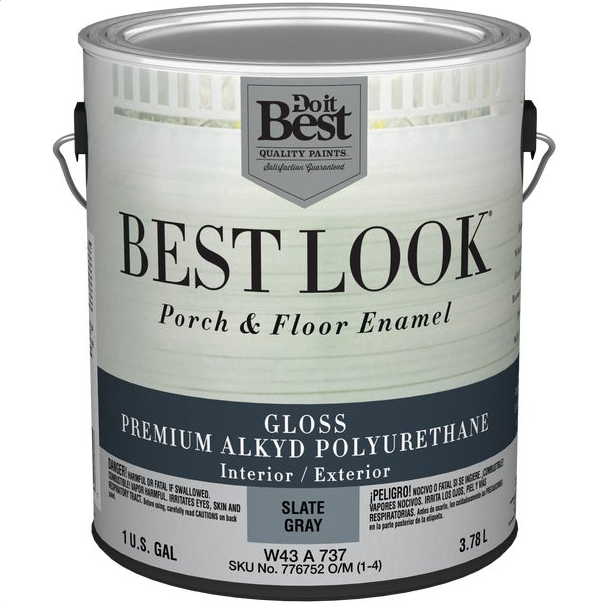 Best Look 1 Gallon Slate Gray Polyurethane Gloss Porch & Floor Enamel ...