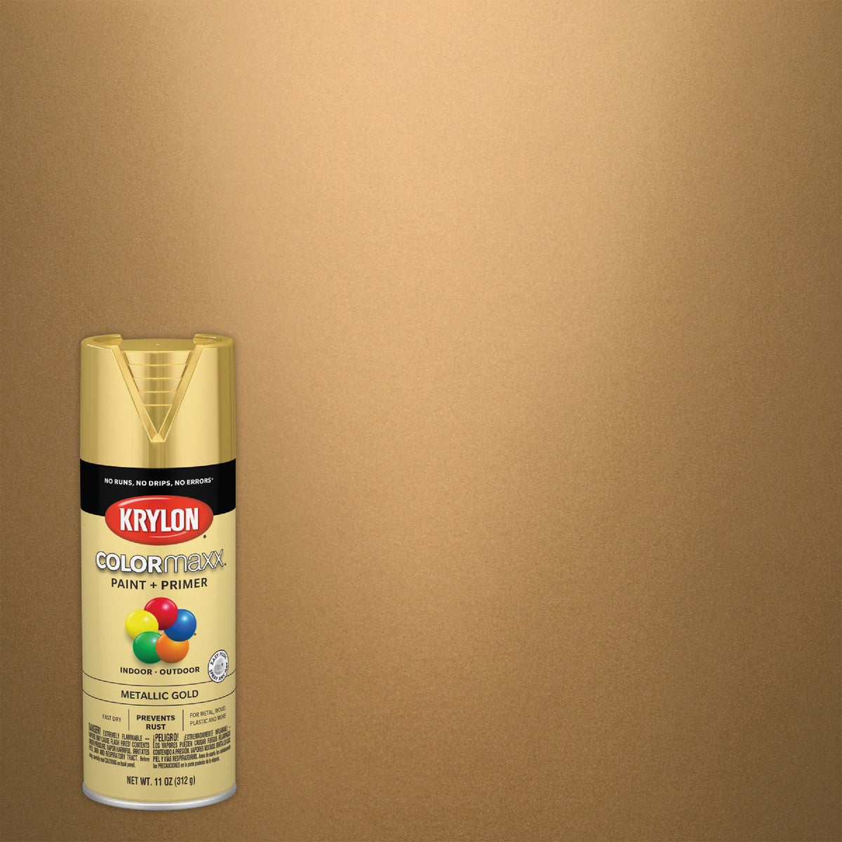 COLORmaxx Metallic Gold Spray Paint and Primer, 12 Ounce Can | Do it ...