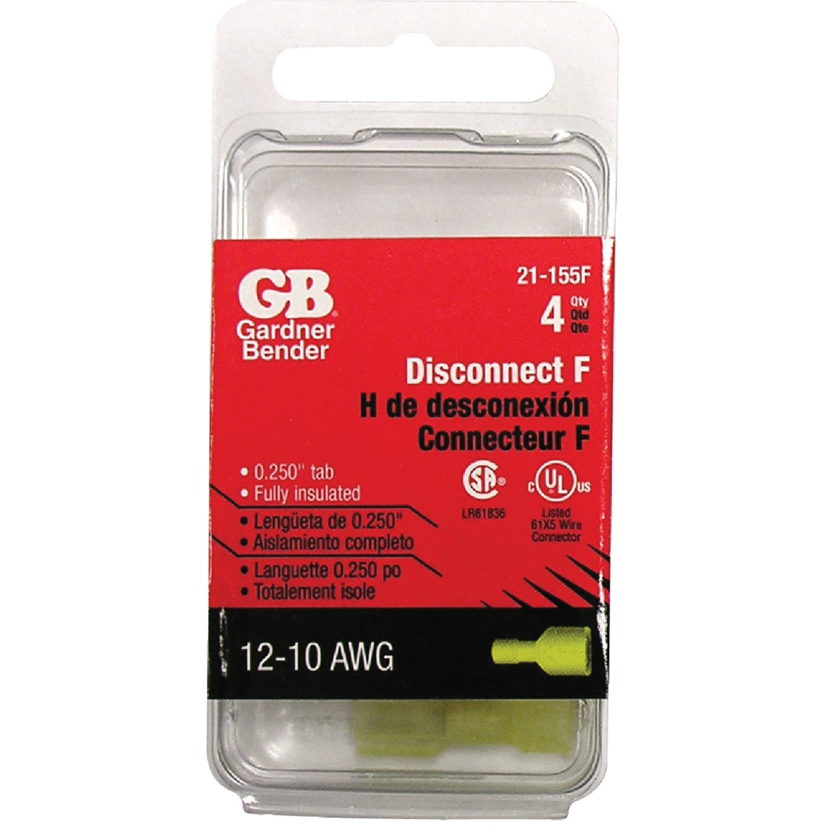 Gardner Bender 12 to 10 AWG Female Yellow Fully-Insulated Disconnect (4 ...