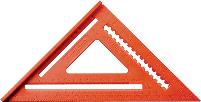 12-Inch Orange Plastic Rafter Angle Square for Precise Carpentry Layout ...