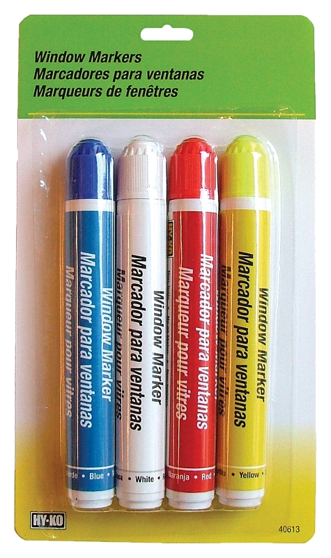 Hy-Ko Red/Blue/White/Yellow Window Marker (4-Pack) | Do it Best Barbados