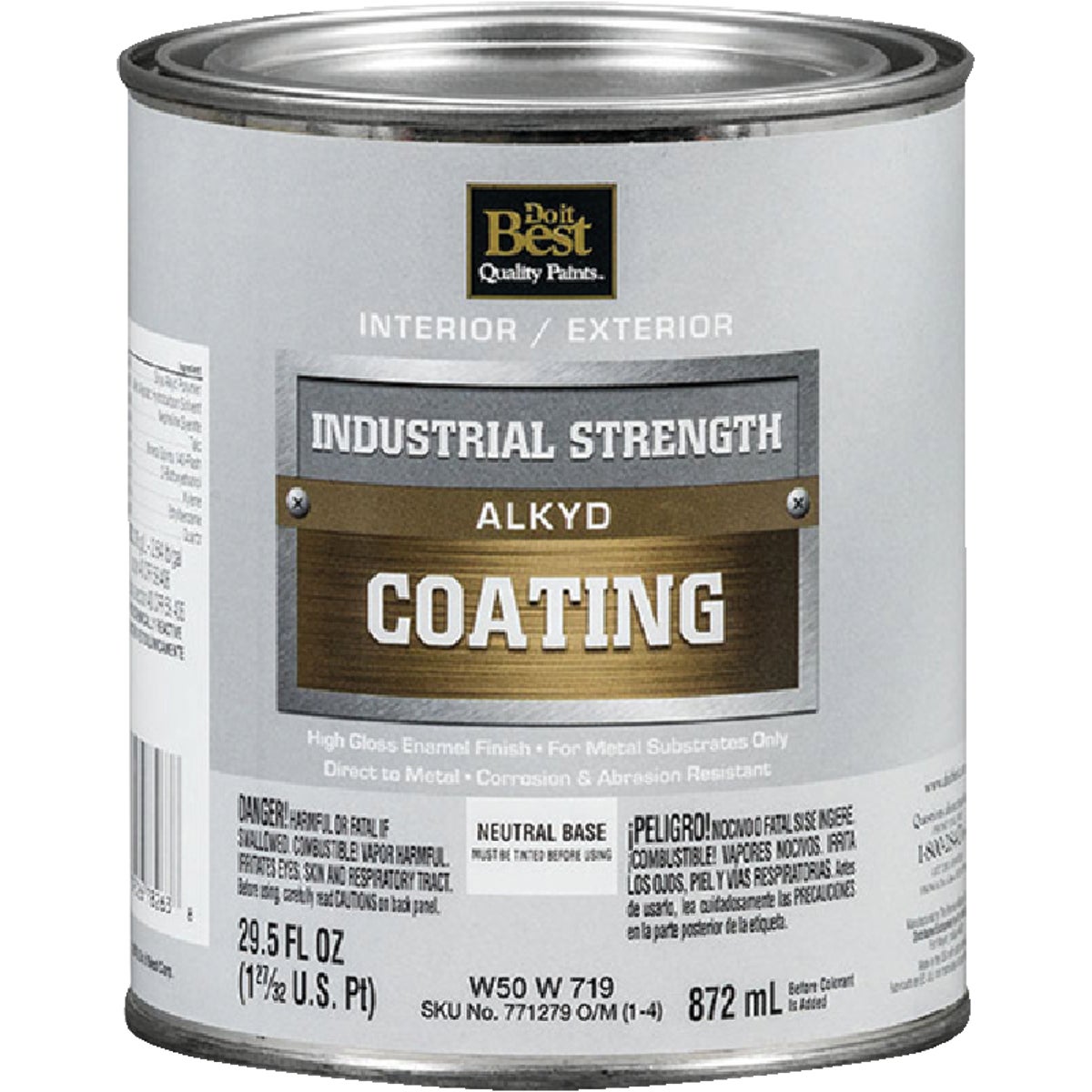 Neutral Base Alkyd Industrial Coating, 1 Quart - High-gloss Finish | Do ...