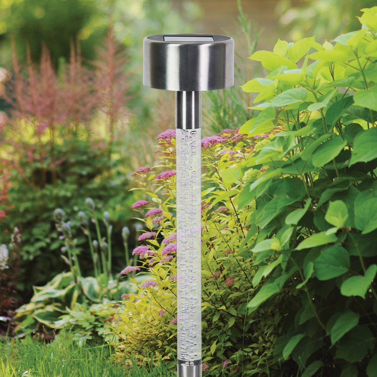 14 Inch Color Changing Led Bubble Stick Solar Garden Stake Light | Do ...