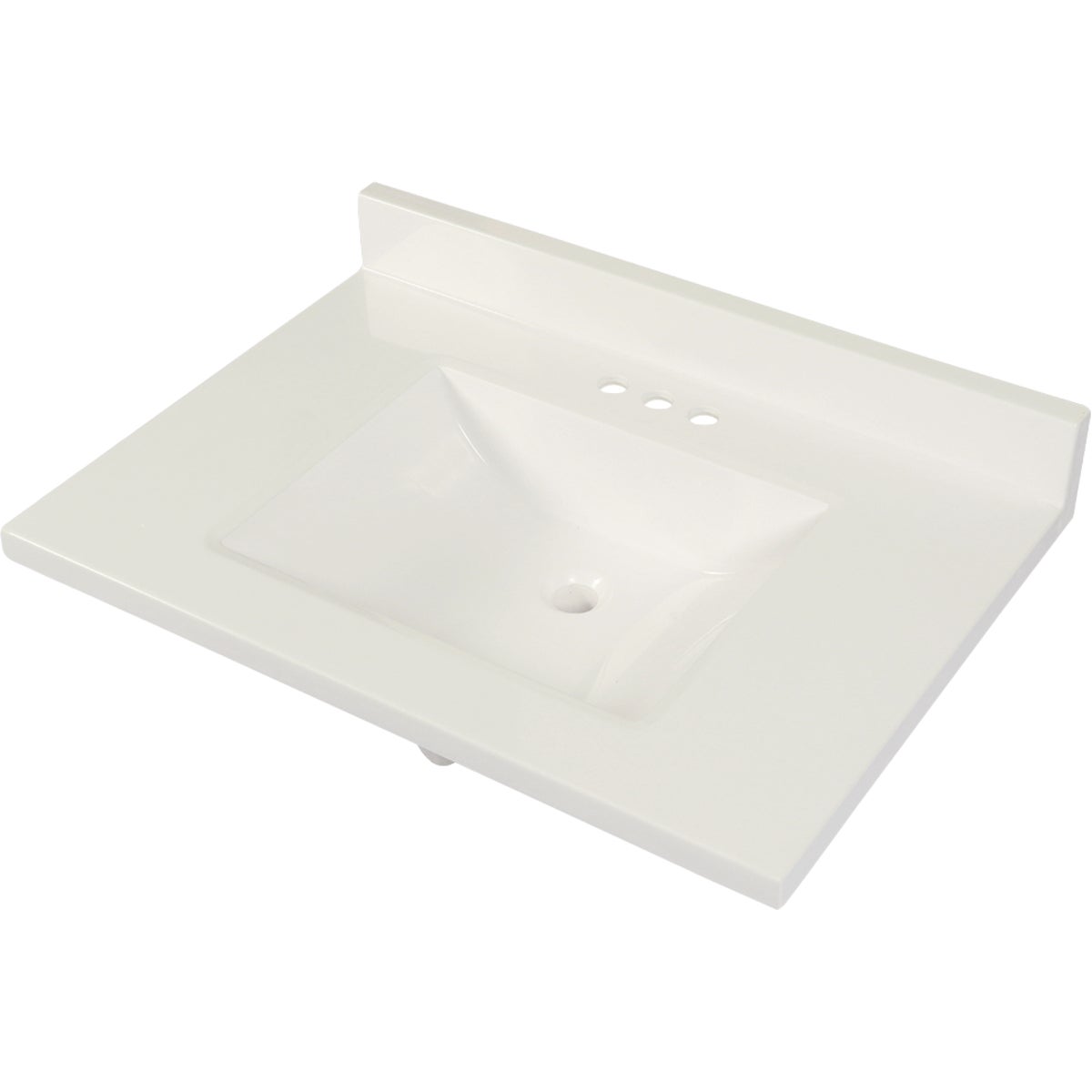 31 In. W X 22 In. D Solid White Cultured Marble Vanity Top With ...