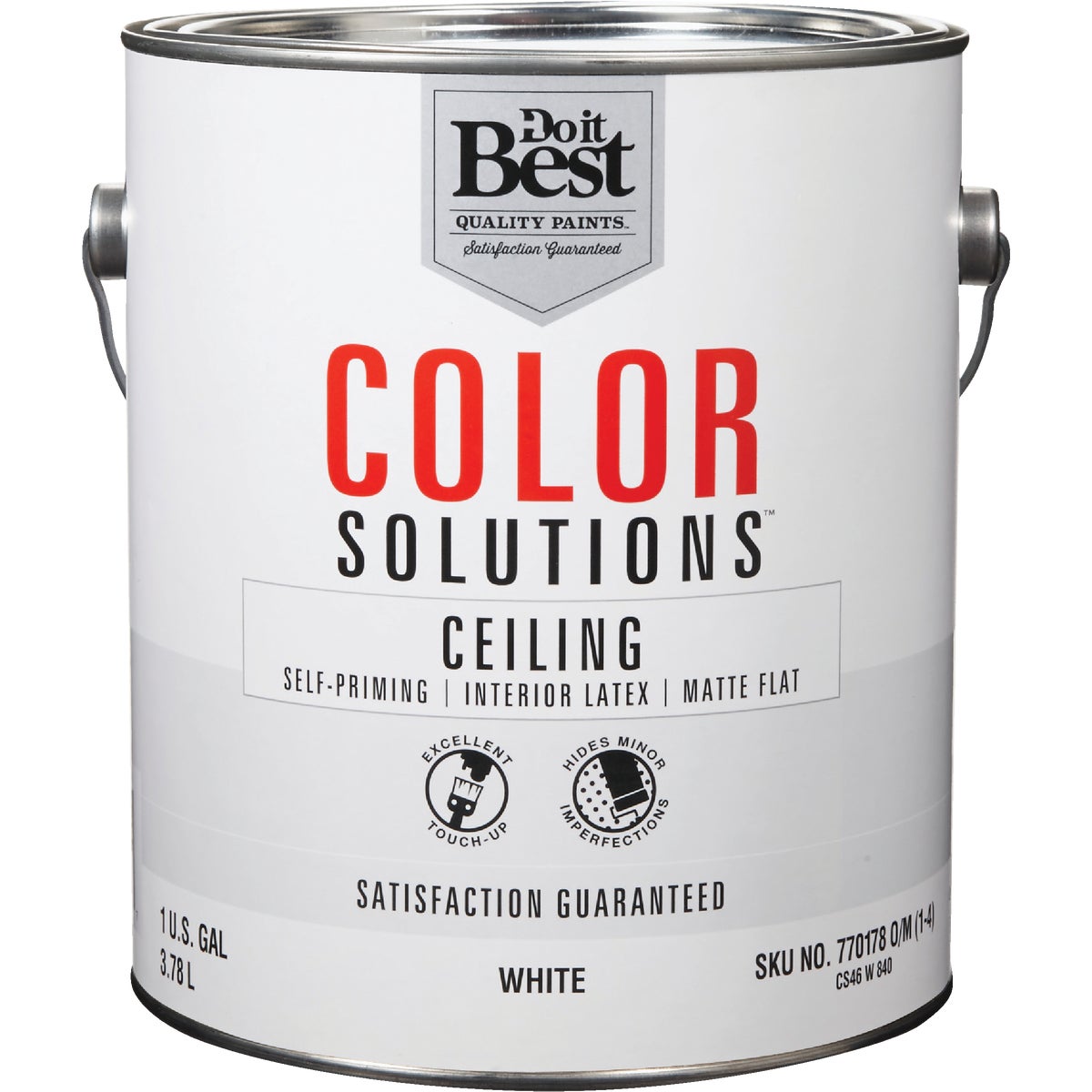 Latex Self-priming Flat Ceiling Paint, White, 1 Gallon | Do it Best ...