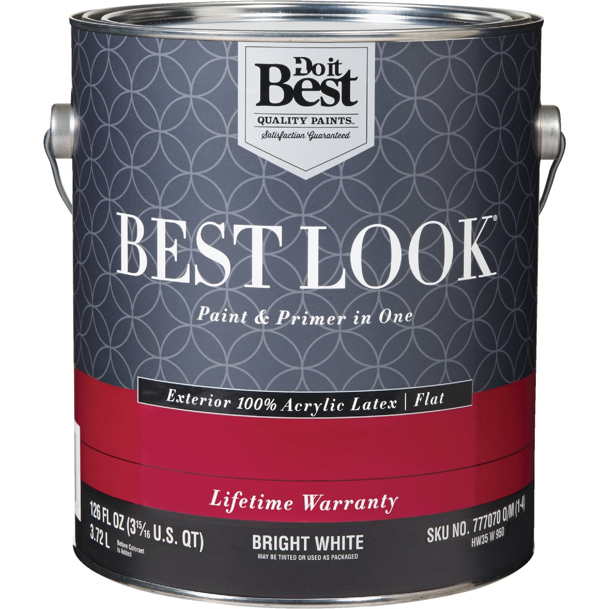 Best Look 100% Acrylic Latex Premium Paint & Primer, Flat Exterior ...