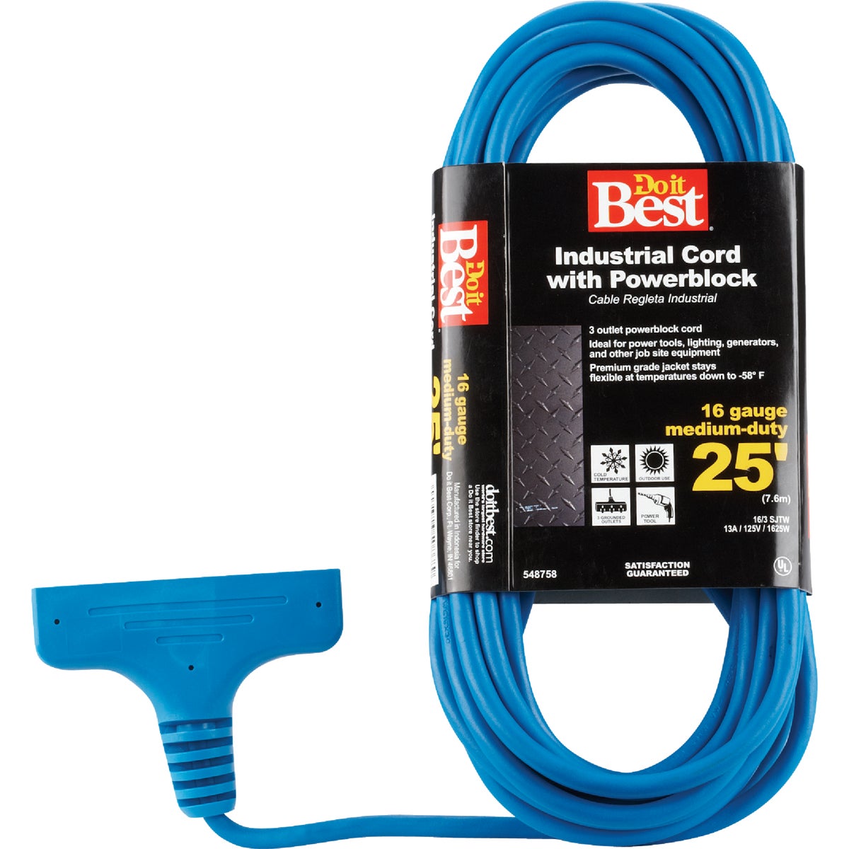 Do it Best 25 Ft. 16/3 Medium-duty Extension Cord With Power Block ...