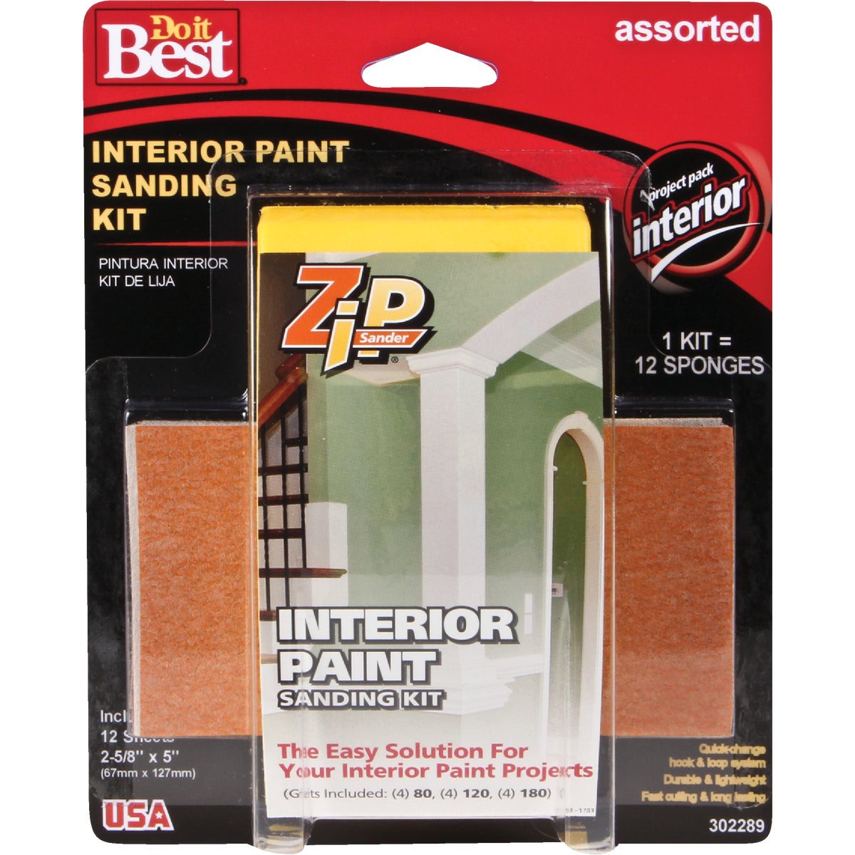 Zip Sander Paint Hand Interior Sanding Kit With Assorted Grit Sheets ...