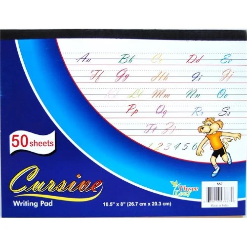 Cursive Writing Pad - 50 Sheets - 10 X 8 Inches - Case Of 48 | Do it ...