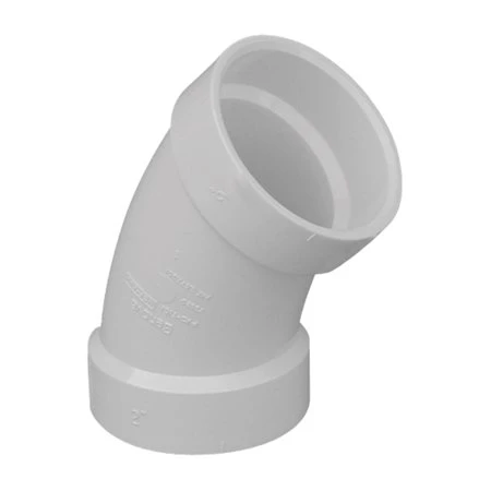 Charlotte Pipe 2 In. Schedule 40 45 Deg. Sanitary DWV PVC Elbow (1/8 ...