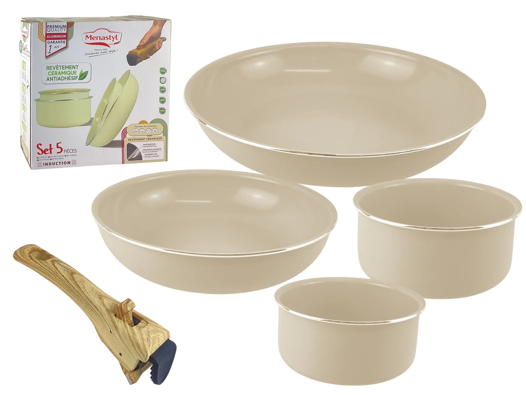 ALUMINIUM COOKING SET 5 PIECE - BEIGE | Do it Best Barbados