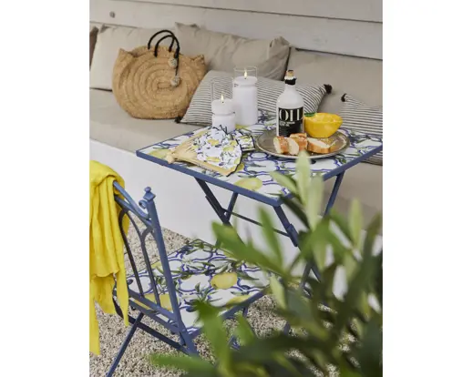 Bistro Table Sorrento Steel - Outdoor – Blue | Do it Best Barbados