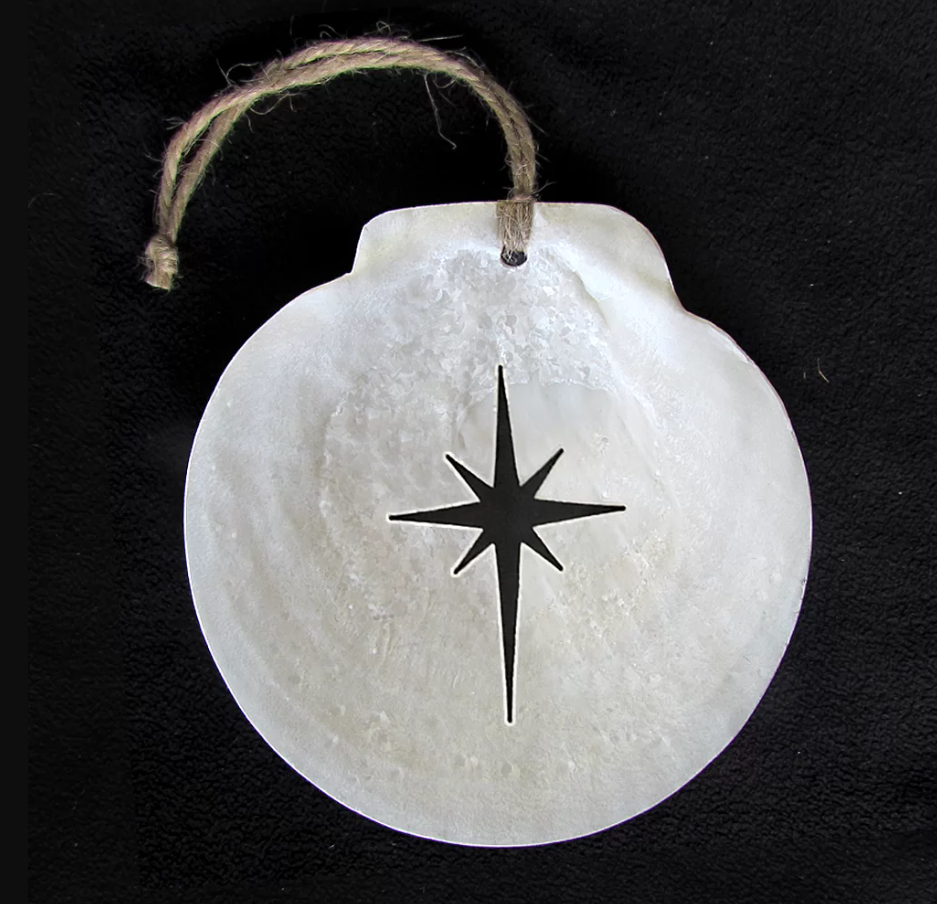 Chatham Coastal Creations Scallop Shell Ornament, Star | Agway of Cape Cod