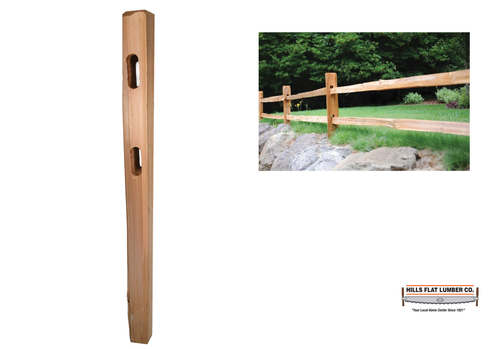 64" Cedar Split Line Post | Hills Flat Lumber