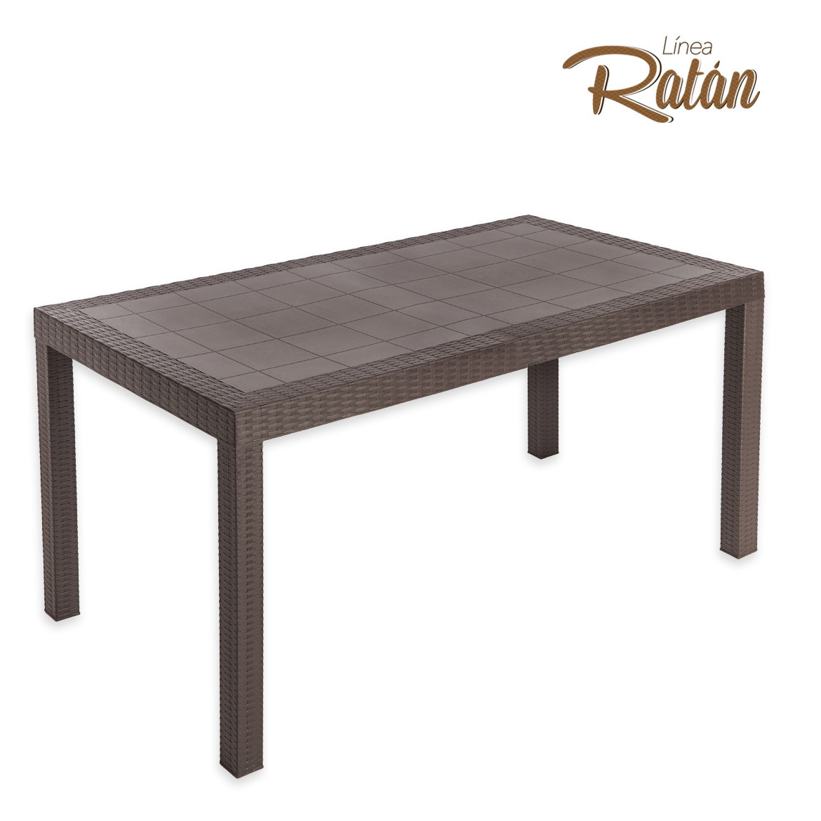 RATTAN - RECTANGULAR TABLE - BROWN | Do it Best Barbados