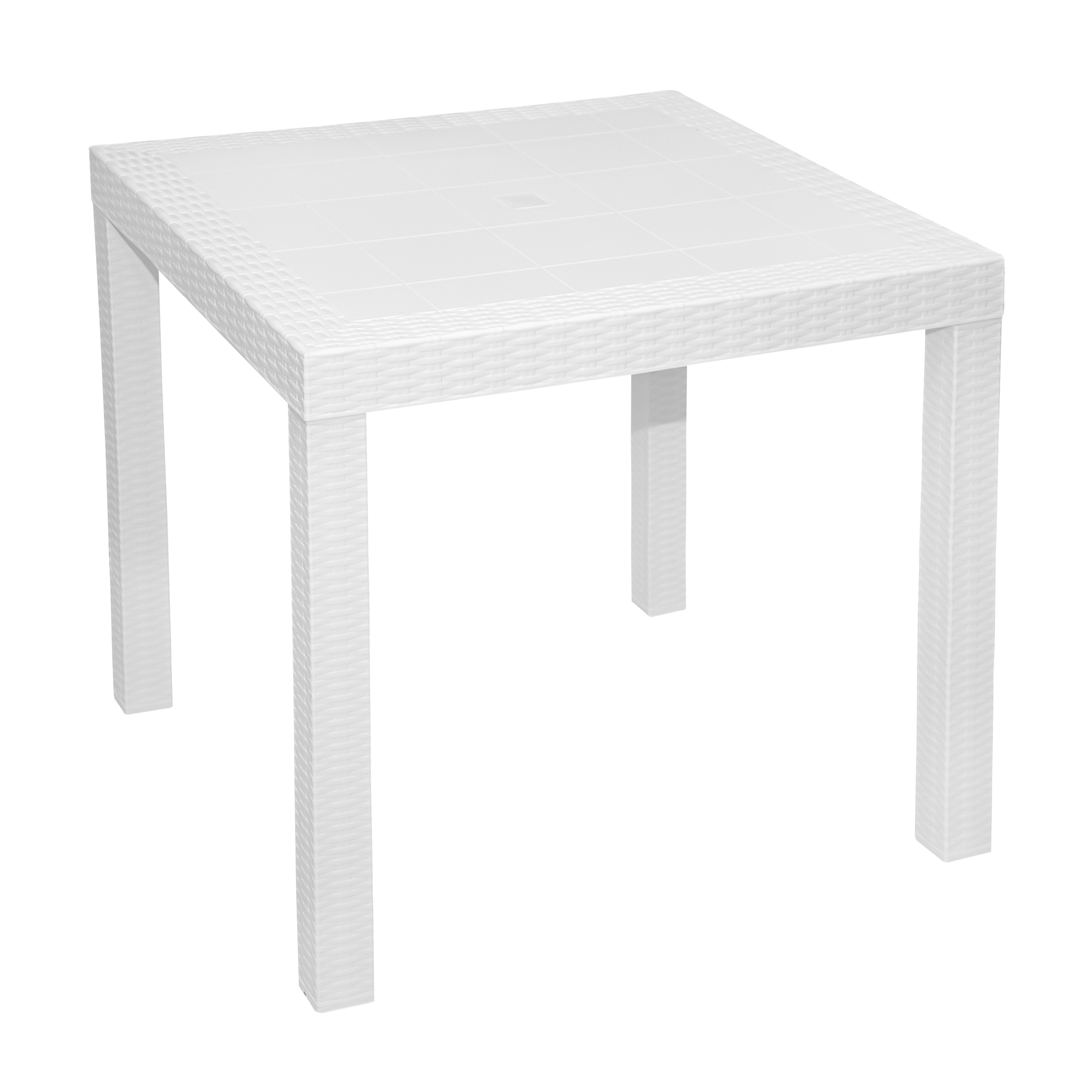 RATTAN TABLE - SQUARE - WHITE | Do it Best Barbados