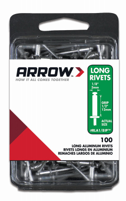 Rivets, Long, Aluminum, 1/8 x 1/2-In., 100-Ct. | Fisk Farm & Home