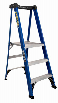 Louisville 3-Step Platform Ladder, Fiberglass, Type II Rating ...