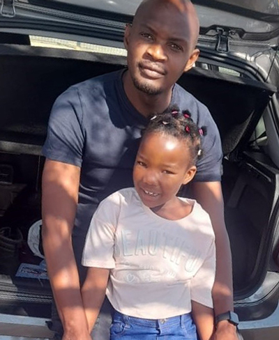 Thabang with his daughter, Lesedi