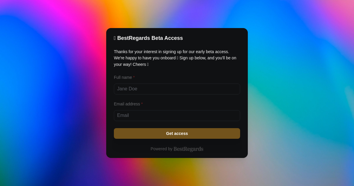 BestRegards Beta Access | BestRegards