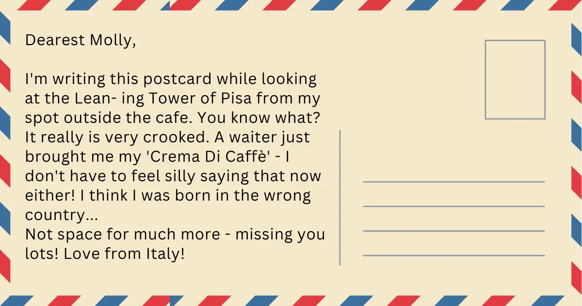 Postcard Messages Examples Postcard Examples Markers For Democracy