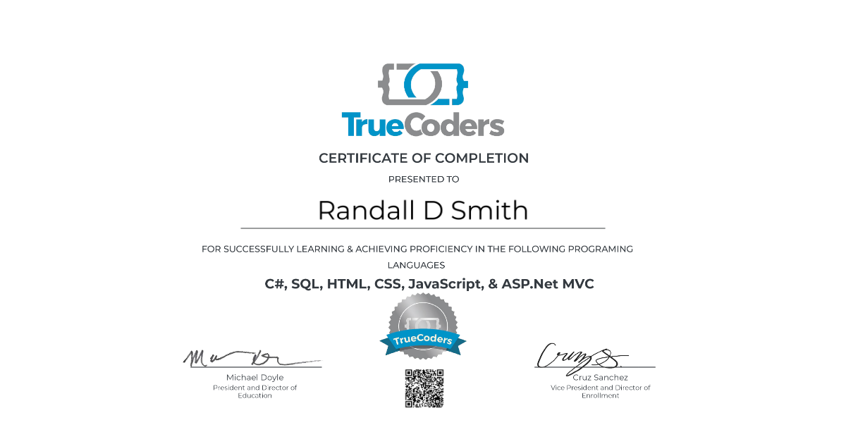 Digit.ink | Randall D Smith's Credential