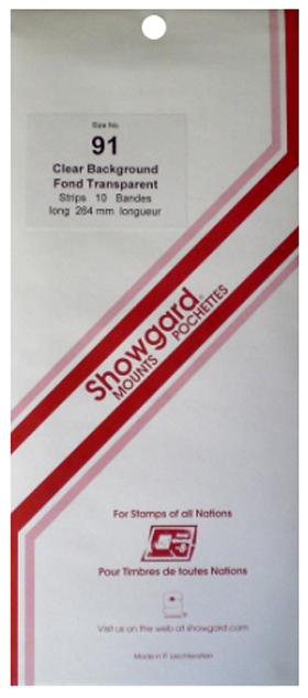 Showgard Stamp Mounts 91x264mm Clear | Stamp Collecting Mounts