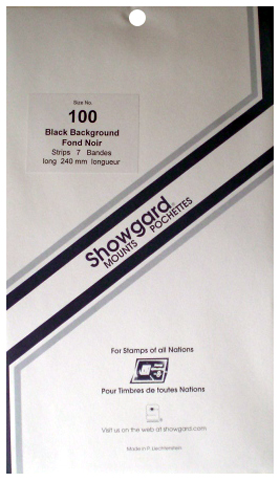 Showgard Stamp Mounts 100x240mm Black | Stamp Collecting Mounts