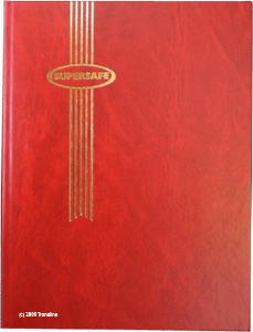 Supersafe Stamp Stockbook - 64 Black Pages Red Cover