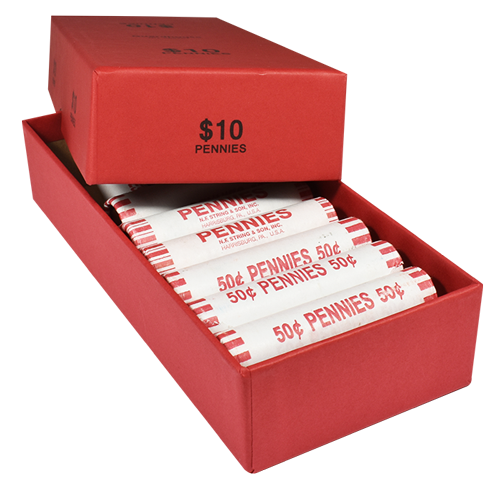 Guardhouse Coin Roll Storage Box for Pennies - Red - C.S.E.