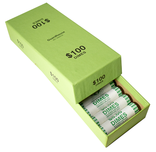 Guardhouse Coin Roll Storage Box for Dimes - Green - C.S.E.