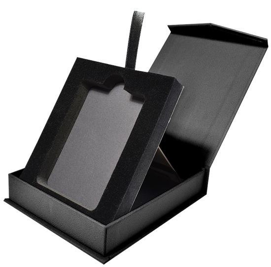 Magnetic Lid Display Box for 1 Coin Slab - Black - C.S.E.