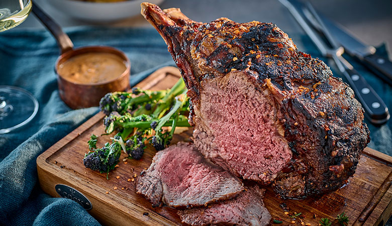 Slow Roast Rib of Irish Angus Beef with Parmesan Purple Broccoli ...