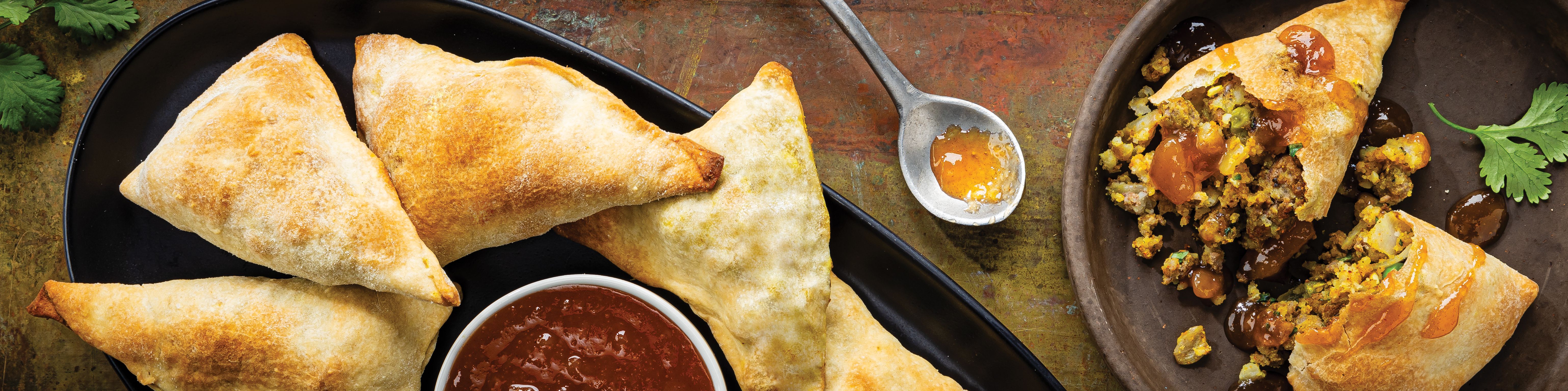 Baked Beef, Potato & Pea Samosas | {{SiteName}} - The Fresh Grocer