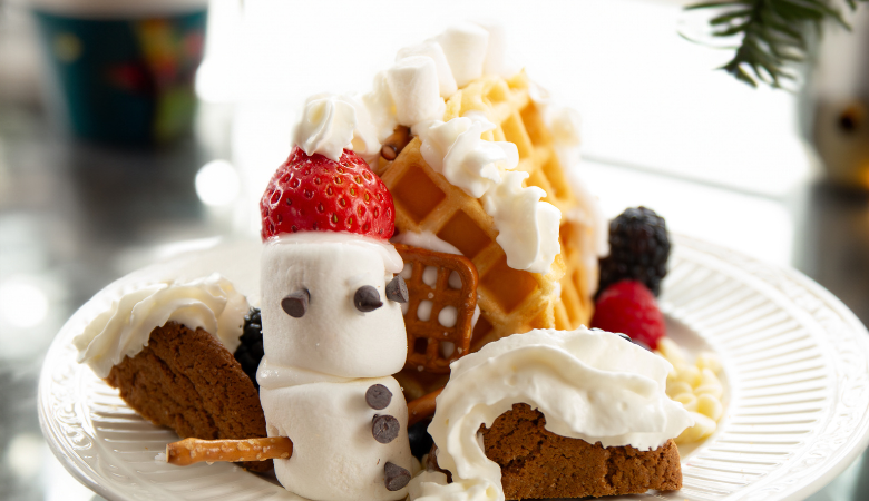 Waffle "Gingerbread" House with Fresh Fruit | Save-On-Foods