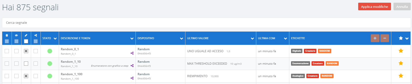 Modifica multipla segnali – Databoom