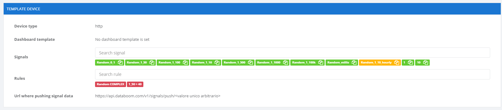 Creating a template from an existing device – Databoom