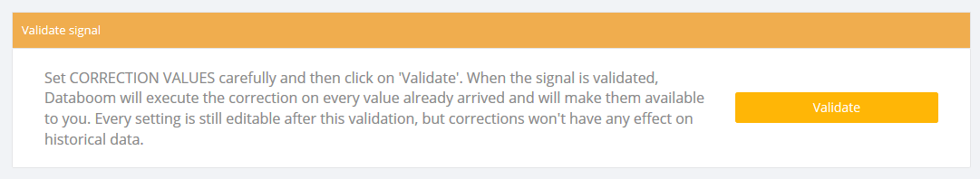 Edit/validation of a signal – Databoom