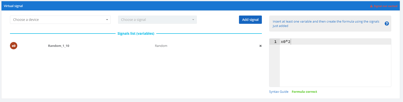 Edit/validation of a signal – Databoom
