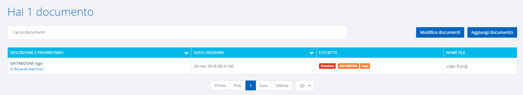Lista documenti – Databoom