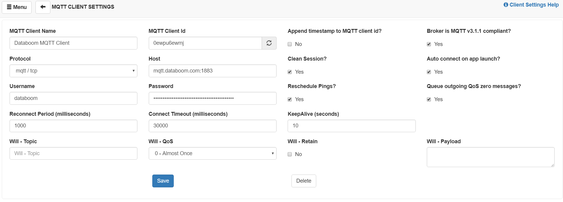 How To Communicate With Databoom Using Mqttbox Or Mqttlens Databoom